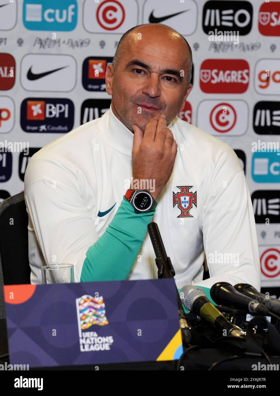 Portugal's manager Roberto Martinez during a press conference at the ...