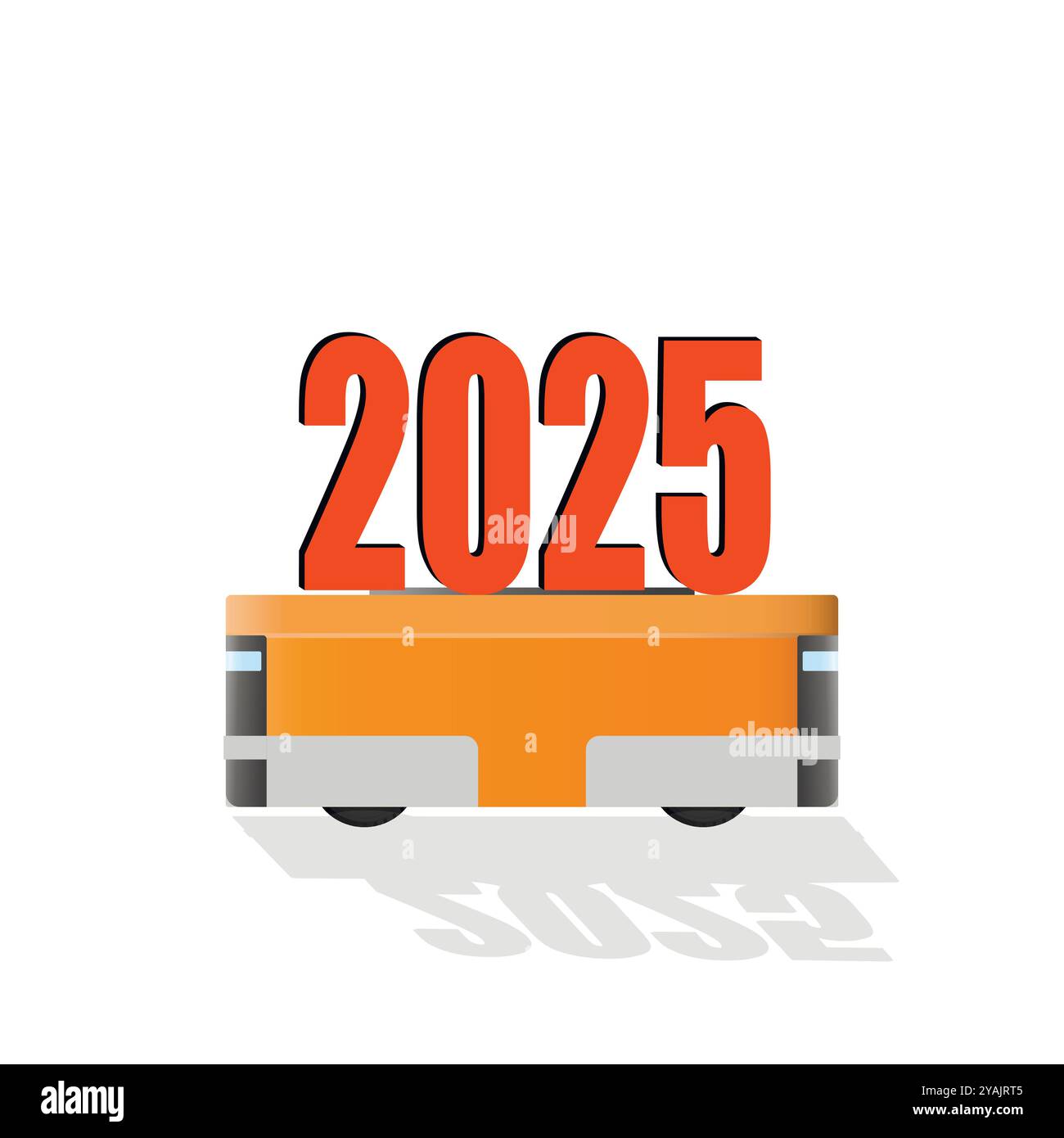 Automated vehicle for cargo delivery. New Year 2025. Vector Stock ...