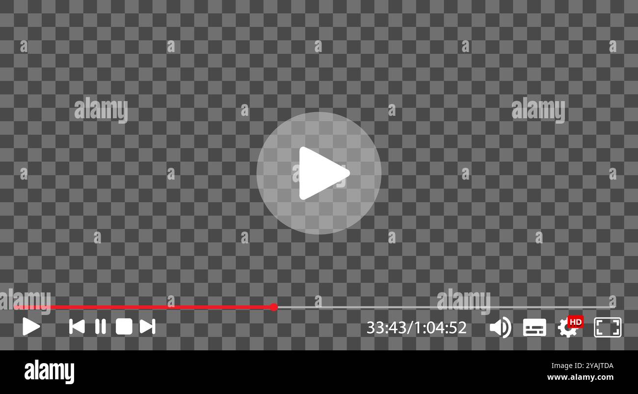 Video Player Interface With Controls The Player Window Frame Vector Illustration Stock Vector