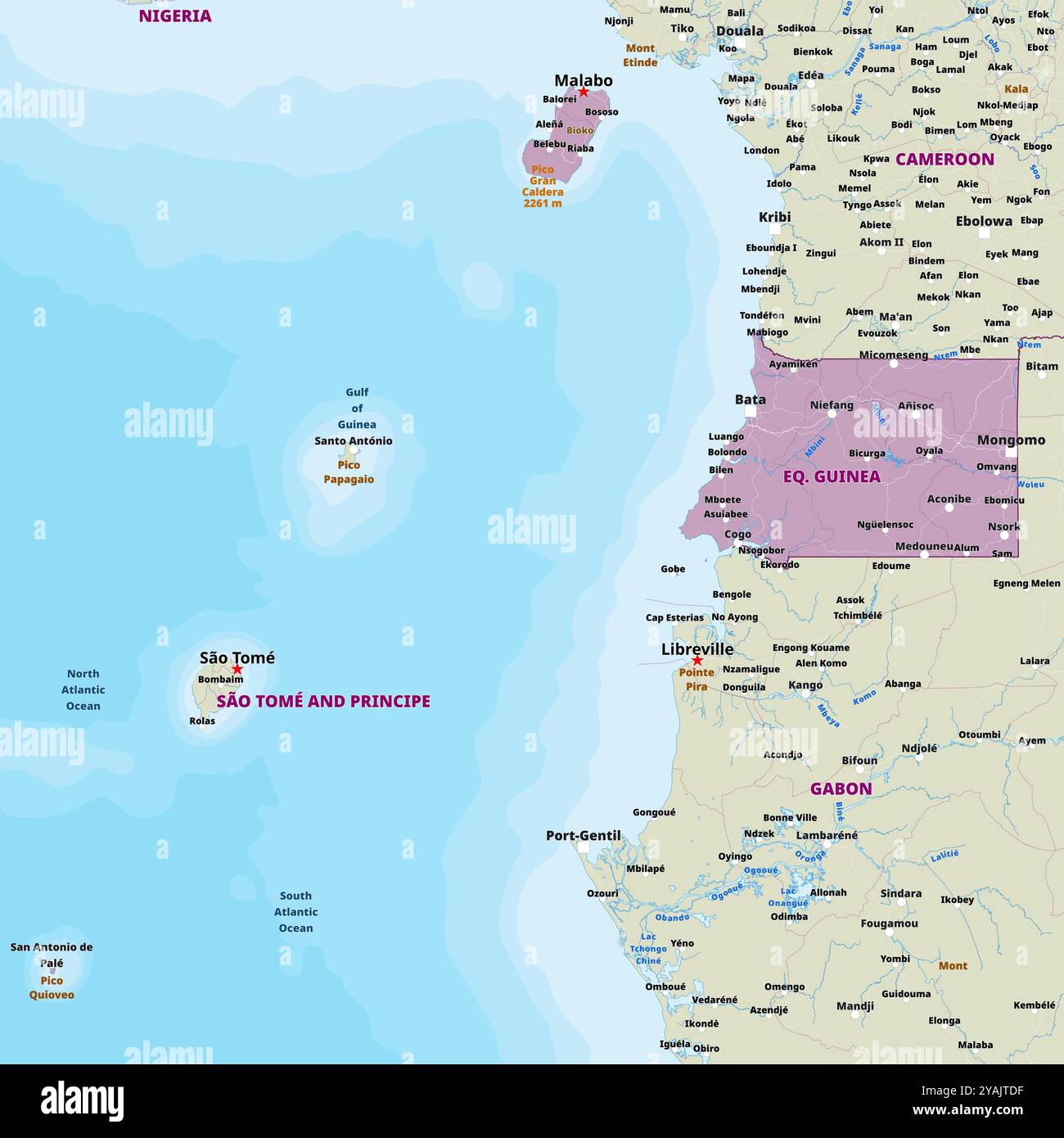 Simple political map of Equatorial Guinea Stock Vector Image & Art - Alamy