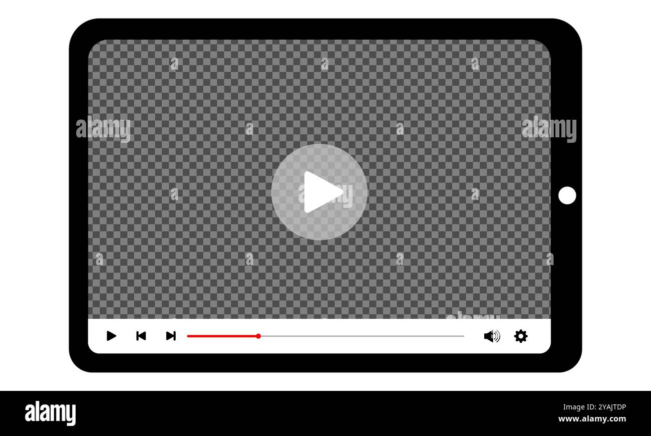 Video Player Interface With Controls The Player Window Frame Vector Illustration Stock Vector