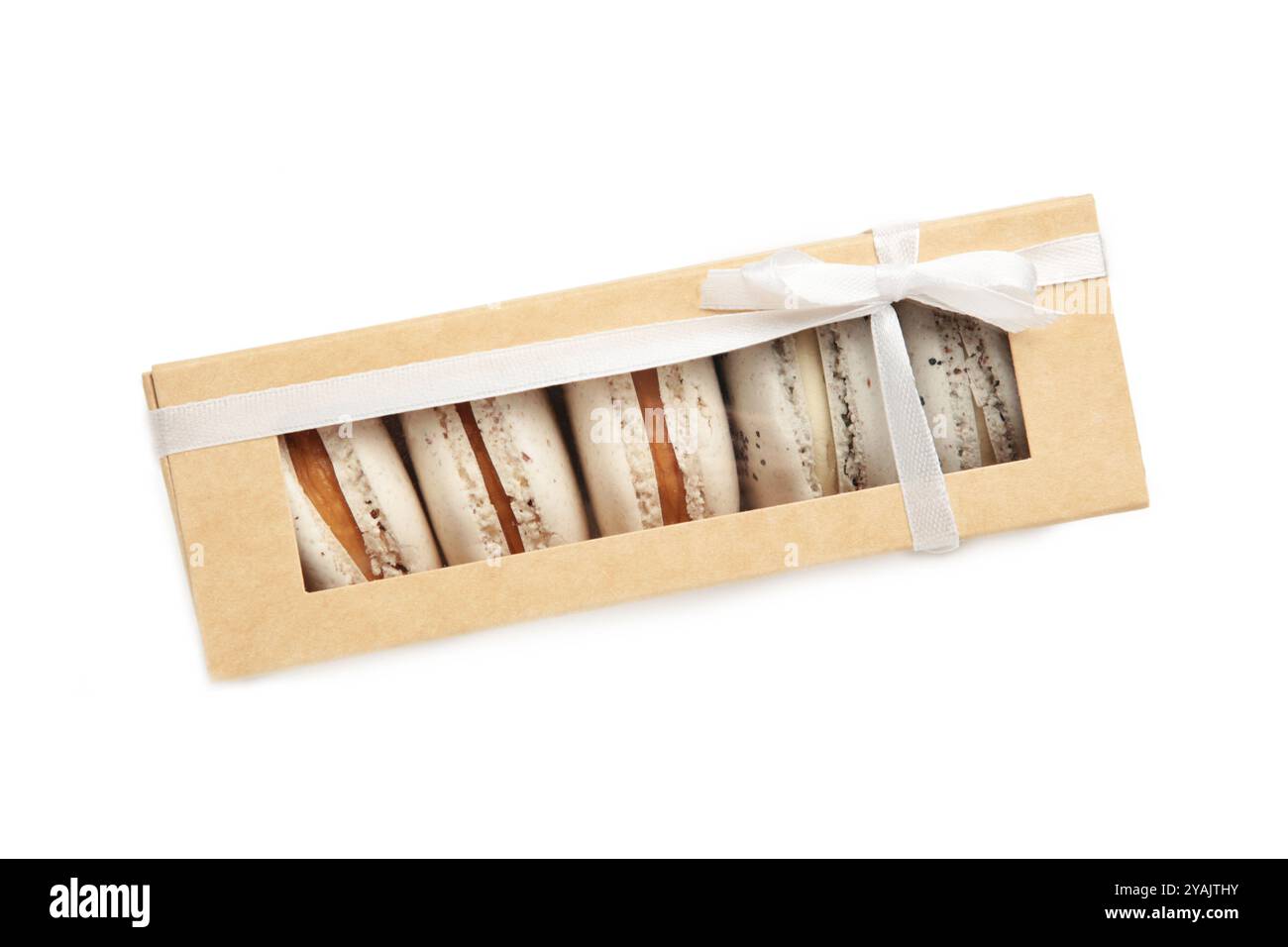 Pink macaroons in gift Cut Out Stock Images & Pictures - Alamy