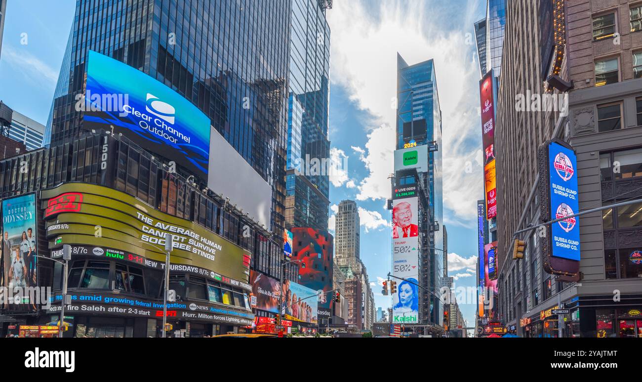 New York, USA - October 08, 2024: World famous Times Square under a ...
