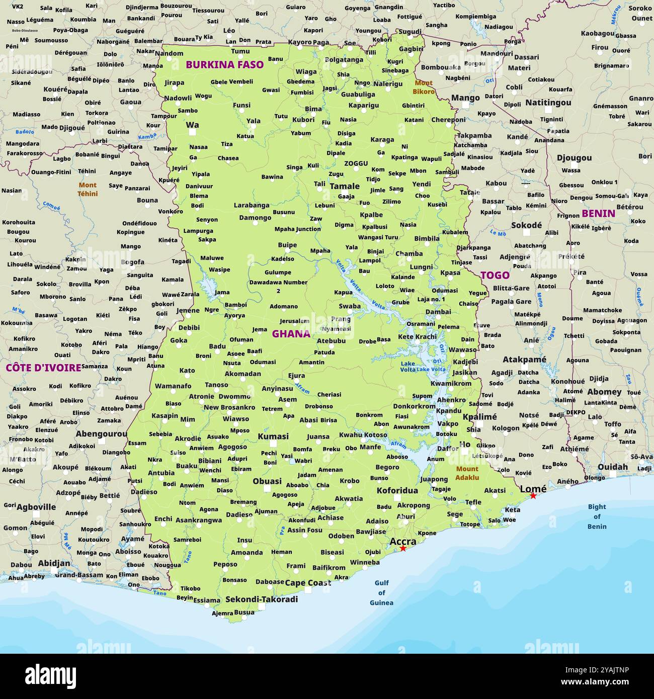 Simple political map of Ghana Stock Vector Image & Art - Alamy