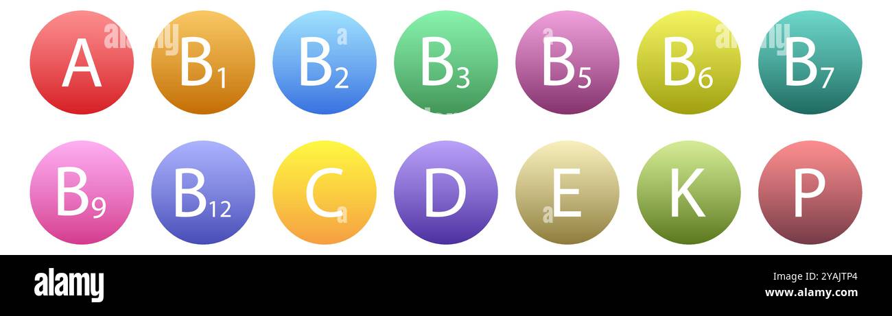 Set of Multi Vitamin complex icons Stock Vector Image & Art - Alamy