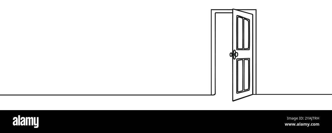 door drawing in one continuous line Stock Vector Image & Art - Alamy