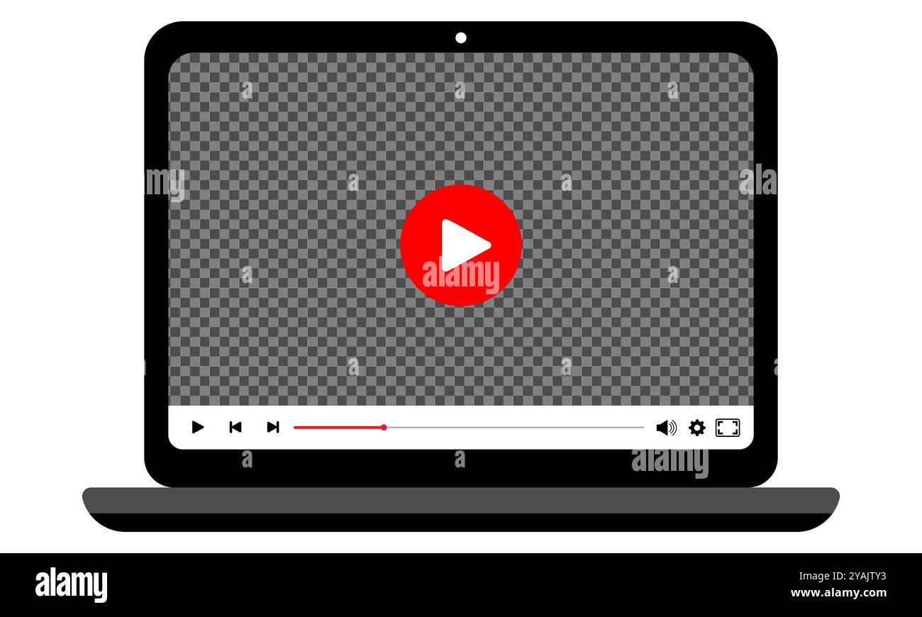 Video player interface with controls. The player window frame. Vector ...