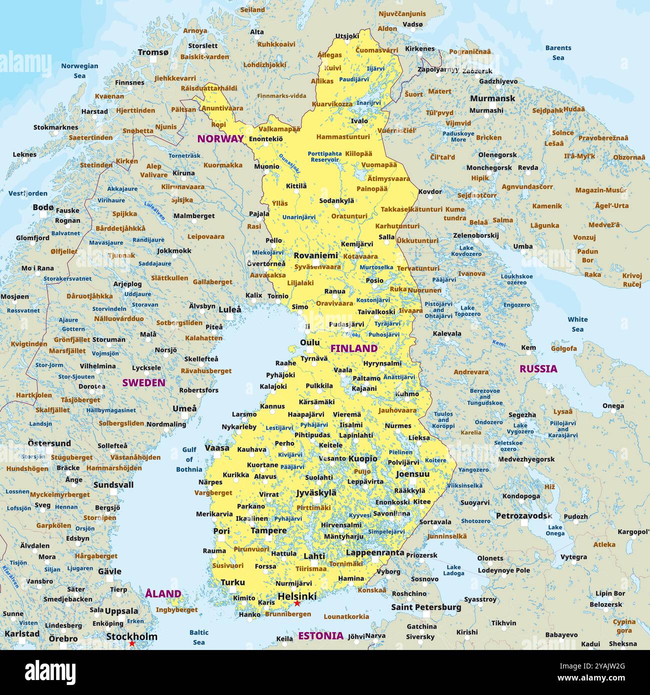 Simple political map of Finland Stock Vector Image & Art - Alamy