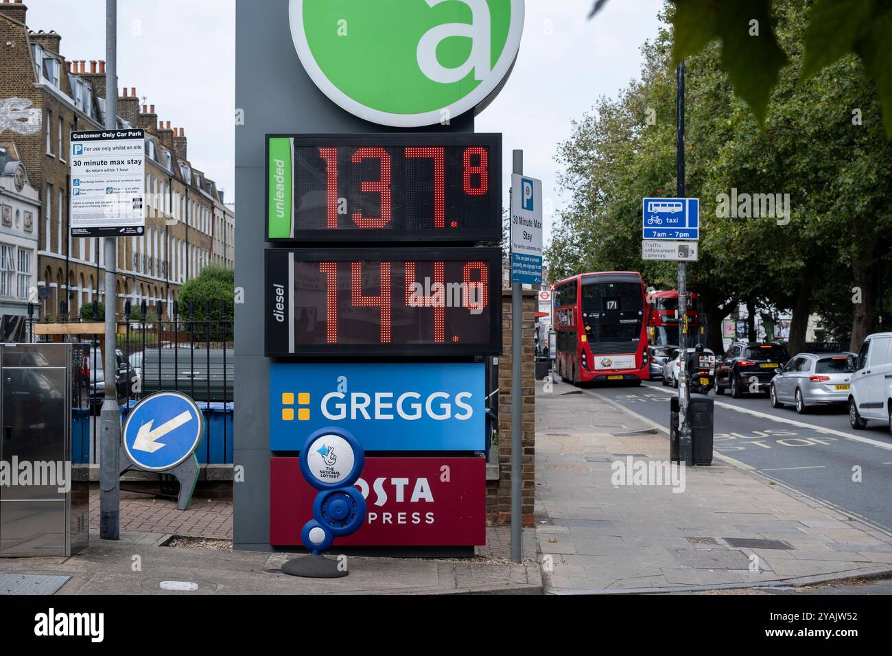 Petrol prices for fuel at the Applegreen petrol station on Camberwell ...