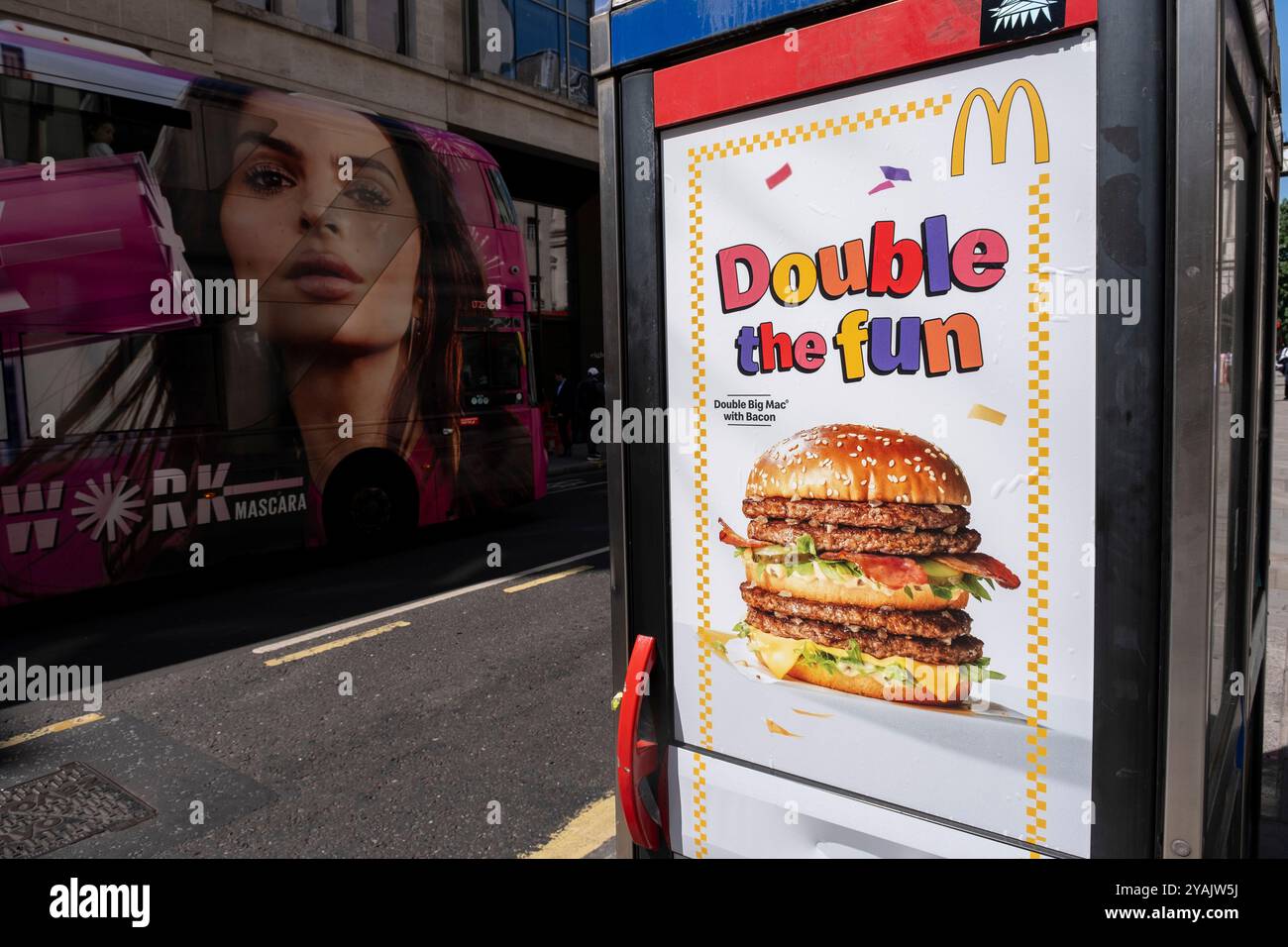 McDonalds Double Big Mac with Bacon beef burger advertising poster with ...