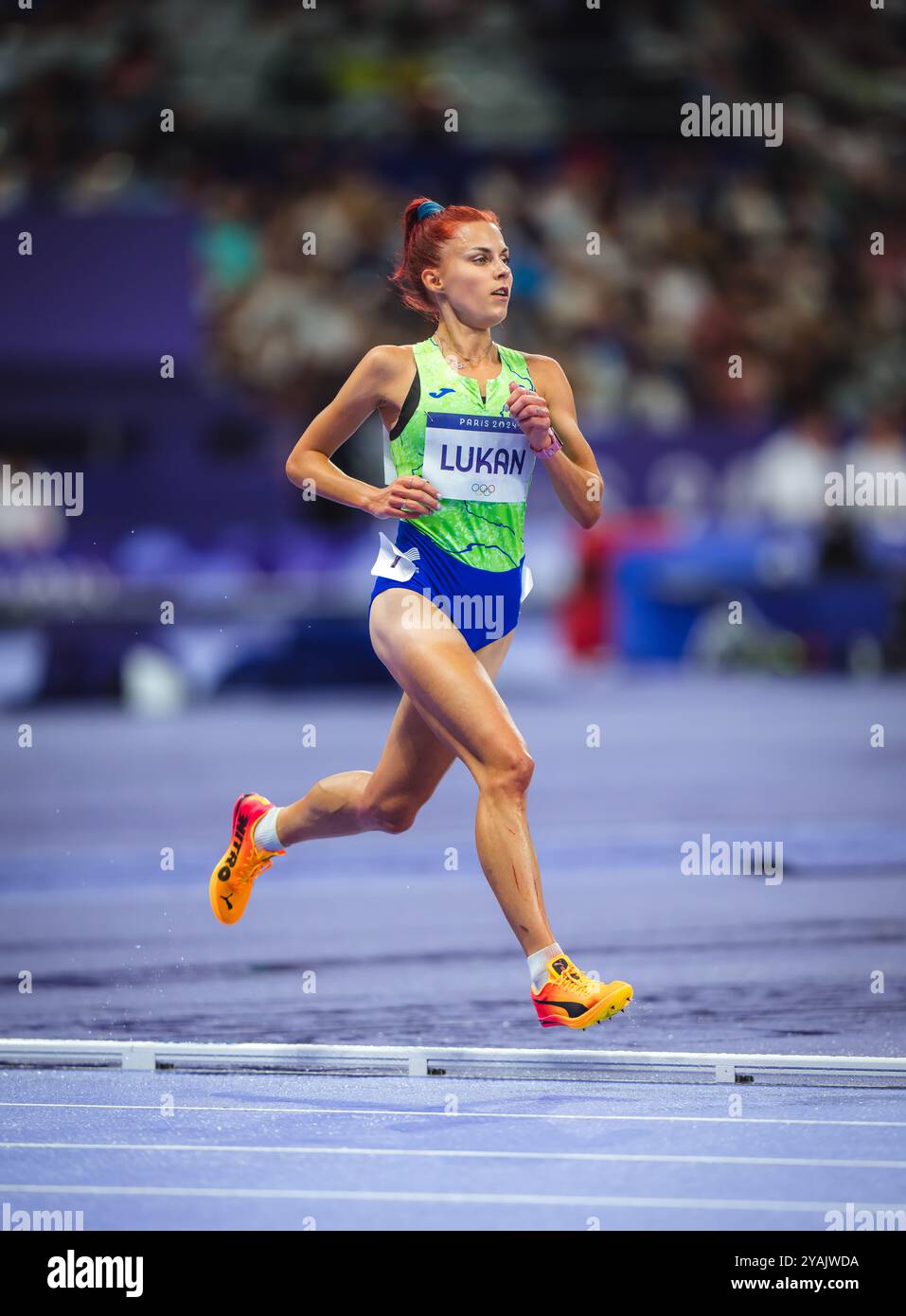 Klara Lukan participating in the 10.000 meters at the Paris 2024 ...