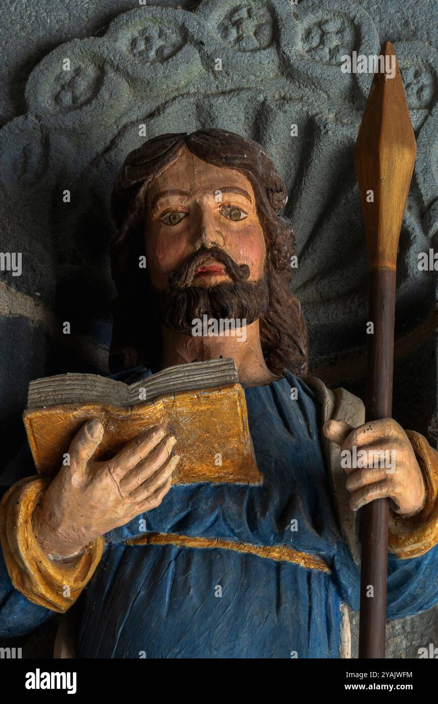 Saint Matthew the Apostle and Evangelist holds a spear, symbol of his ...