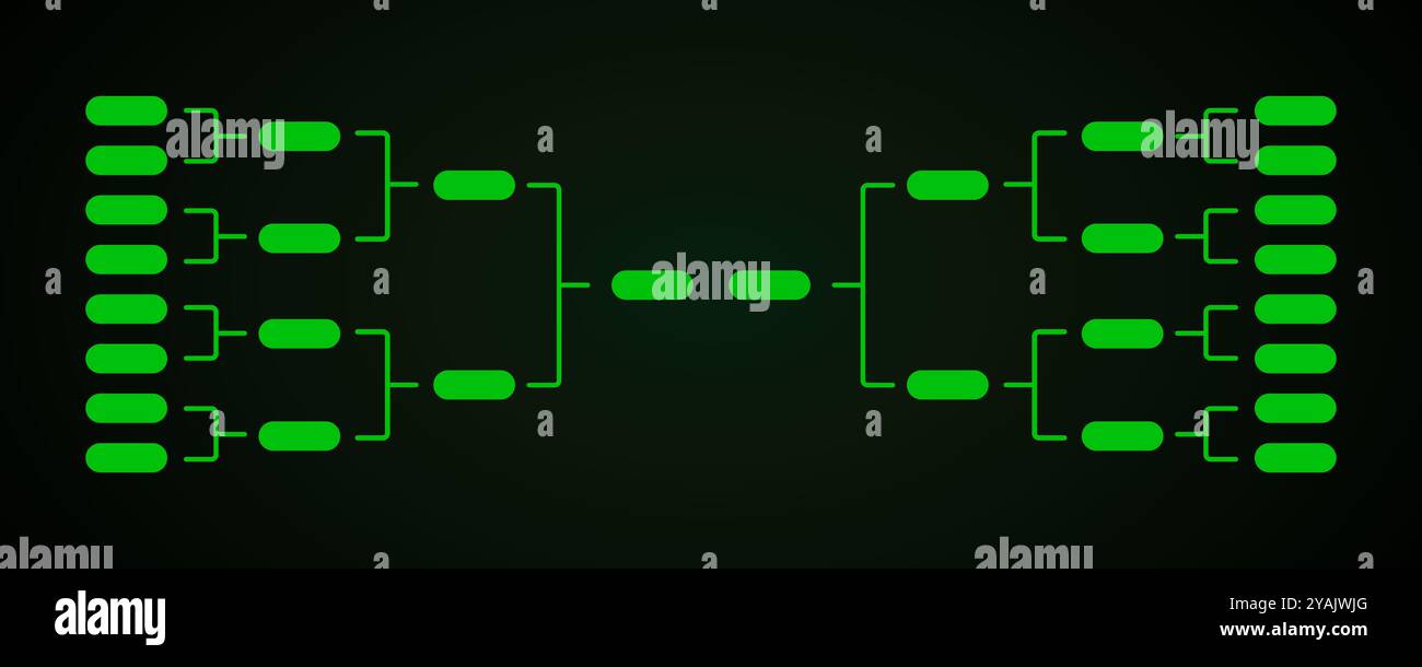 Green tournament chart structure in matrix style Stock Vector Image ...