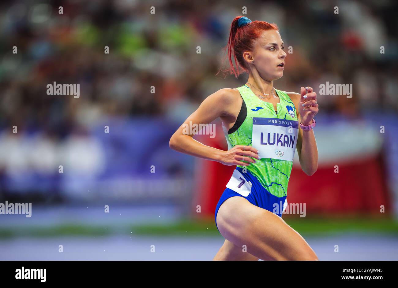 Klara Lukan participating in the 10.000 meters at the Paris 2024 ...
