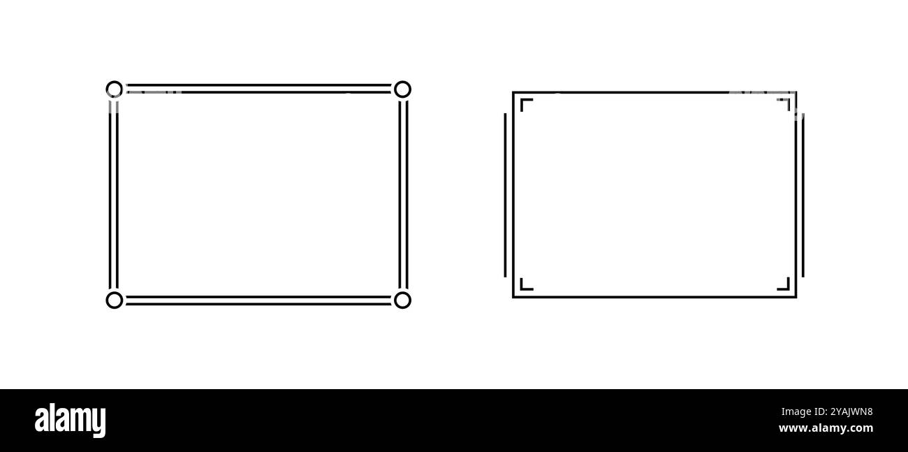 Sleek black outline frames for stylish decoration. Minimalist frames ...