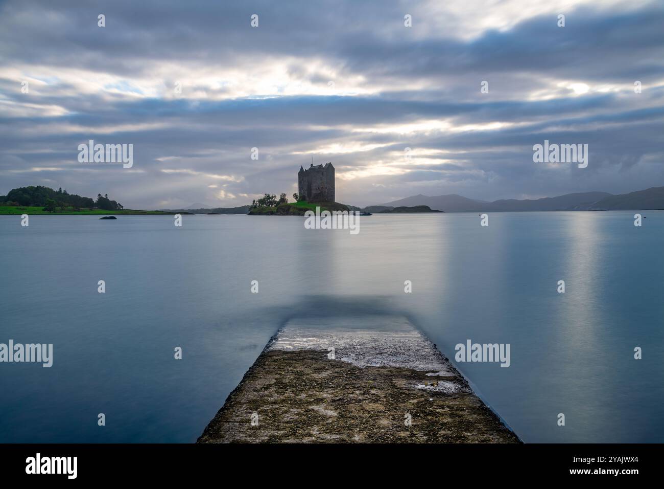 Castle Stalker is a medieval tower house standing on a small rocky ...