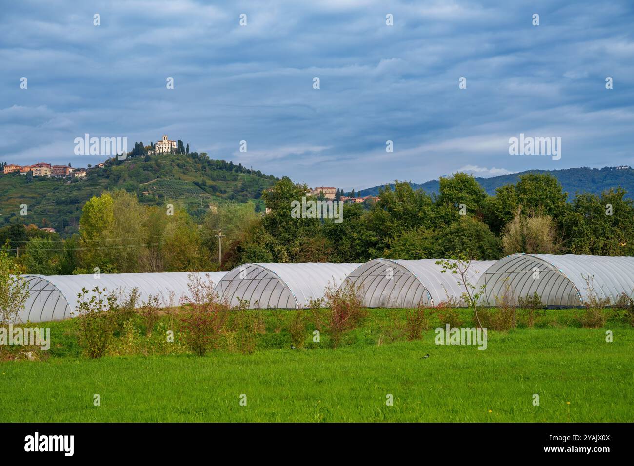 Country landscape at Curone and Montevecchia park, in Lecco province ...