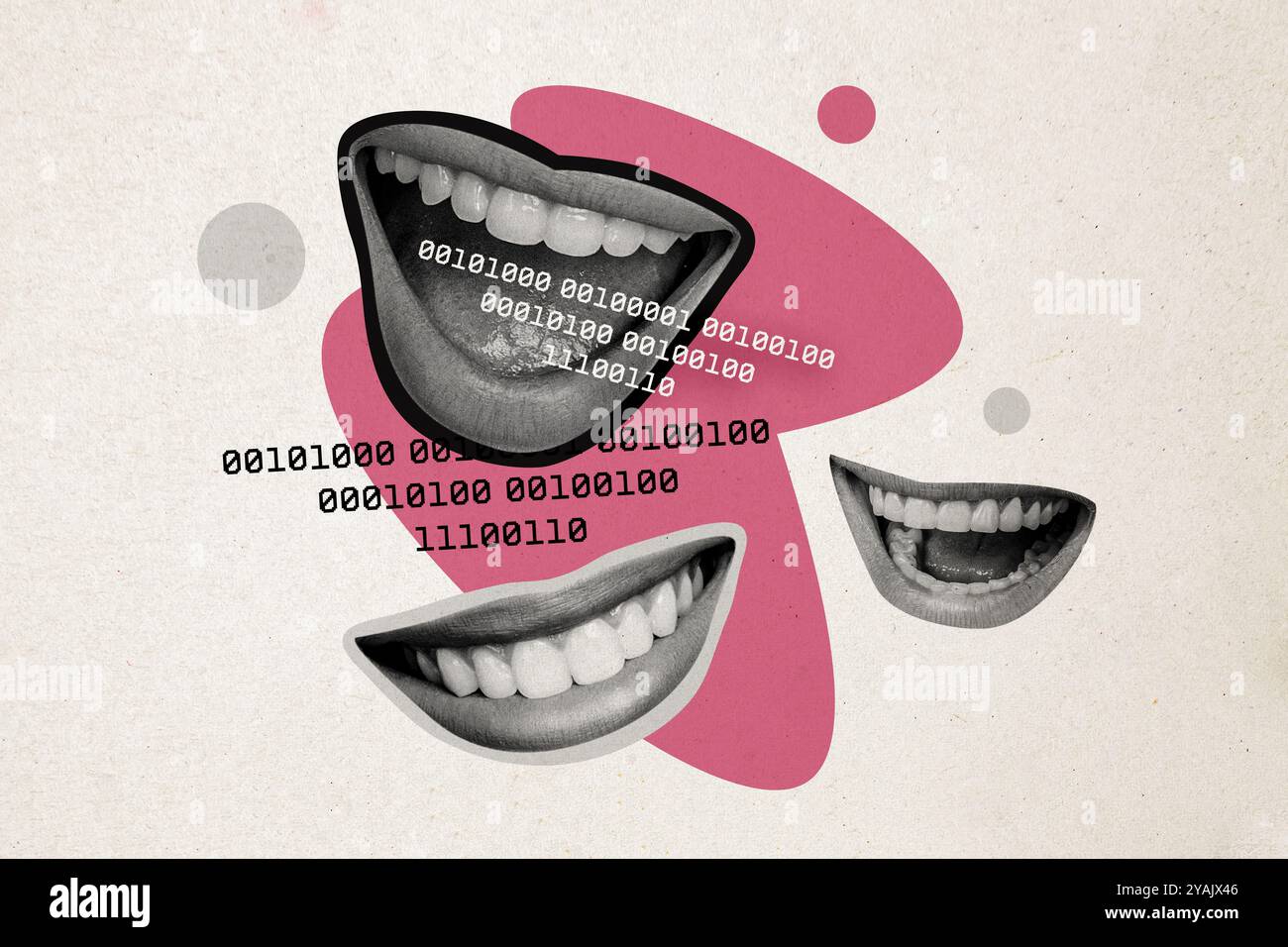 Composite trend artwork sketch image photo collage of mouth lips gossip ...