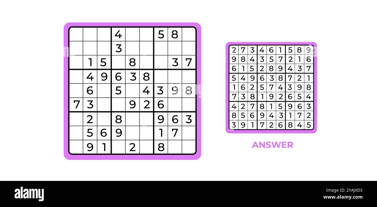 Sudoku boar intellectual game with numbers. Education game for brain ...