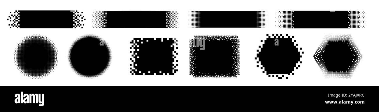Set of black pixel banners Stock Vector Image & Art - Alamy