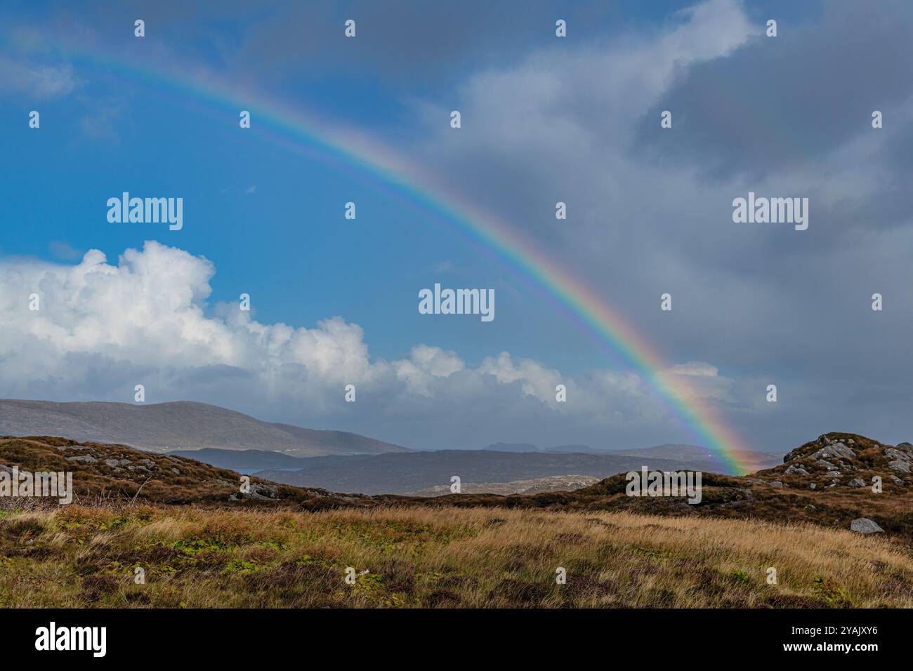 Rocky Scottish landscape taken from the Golden Road, Isle of Harris ...