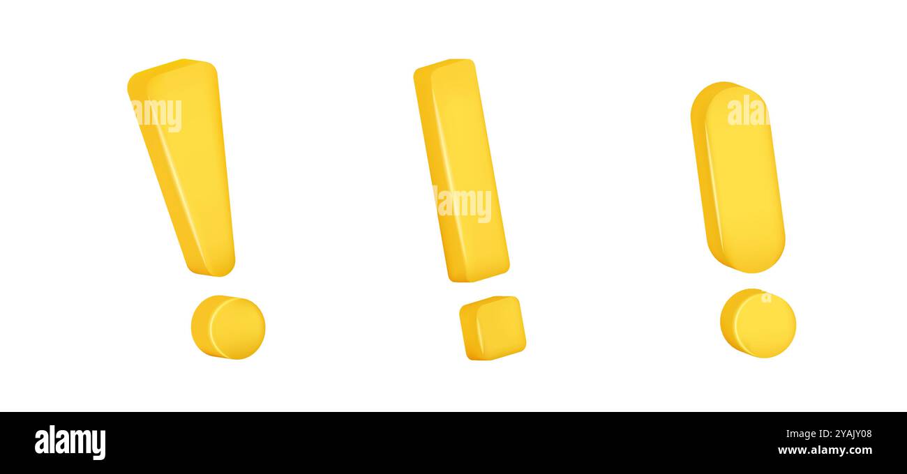 Yellow warning exclamation mark. Icon of danger. Yellow alert signal ...