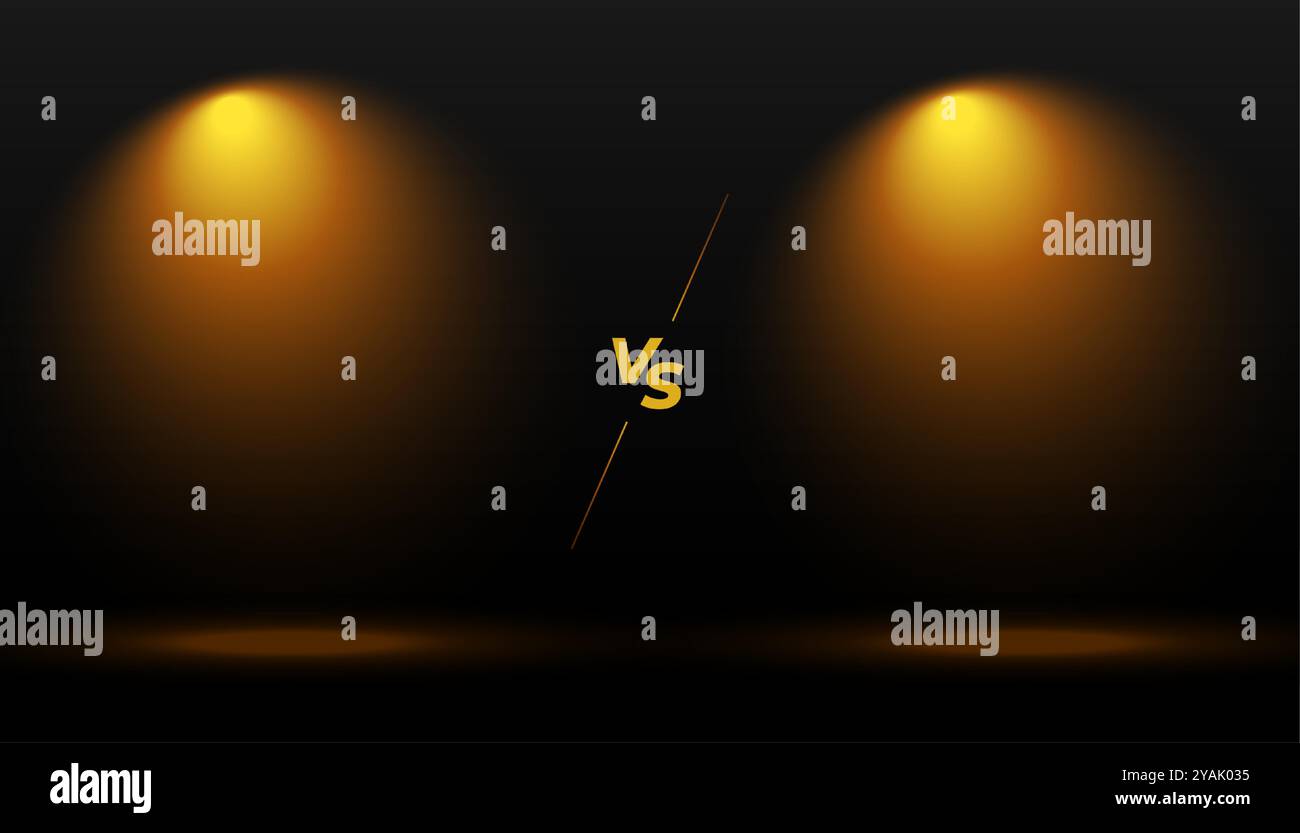 duel combat versus vs banner with two focus light effect vector Stock ...