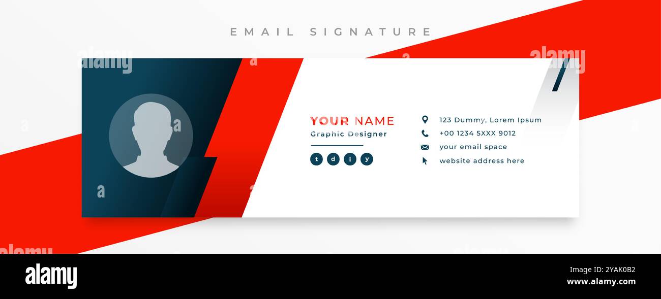 stylish mail footer template design with digital profile Stock Vector ...