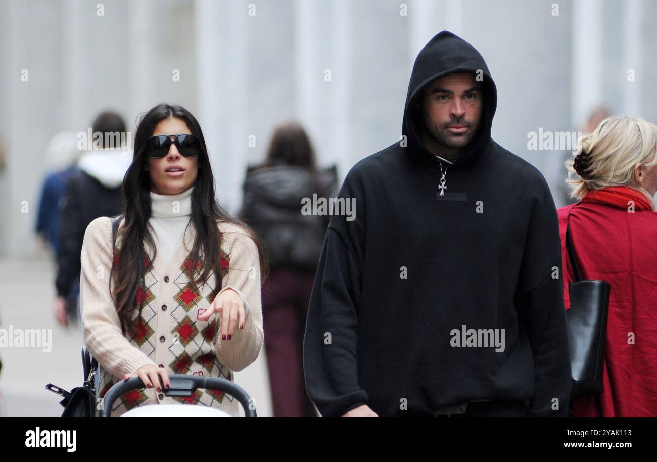 Milan, 10/14/2024 Andrea Petagna and his girlfriend Carolina Montefusco ...