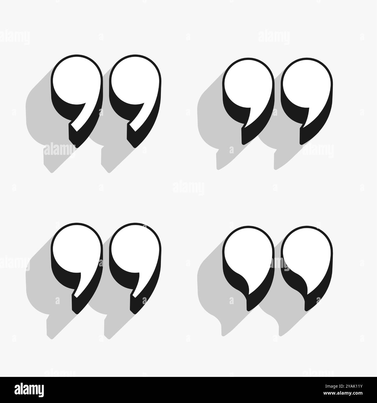 set of 3d quotation comma mark background for web talk vector Stock ...