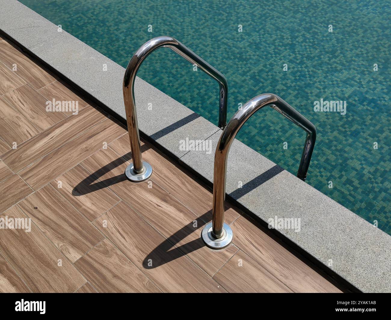 Pool Environment: Silver Handrail, Light and Shadow – Relaxation and ...