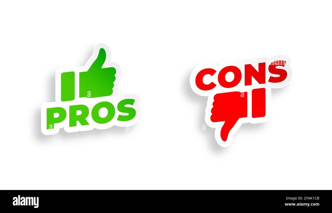 modern pros and cons sign sticker design vector Stock Vector Image ...