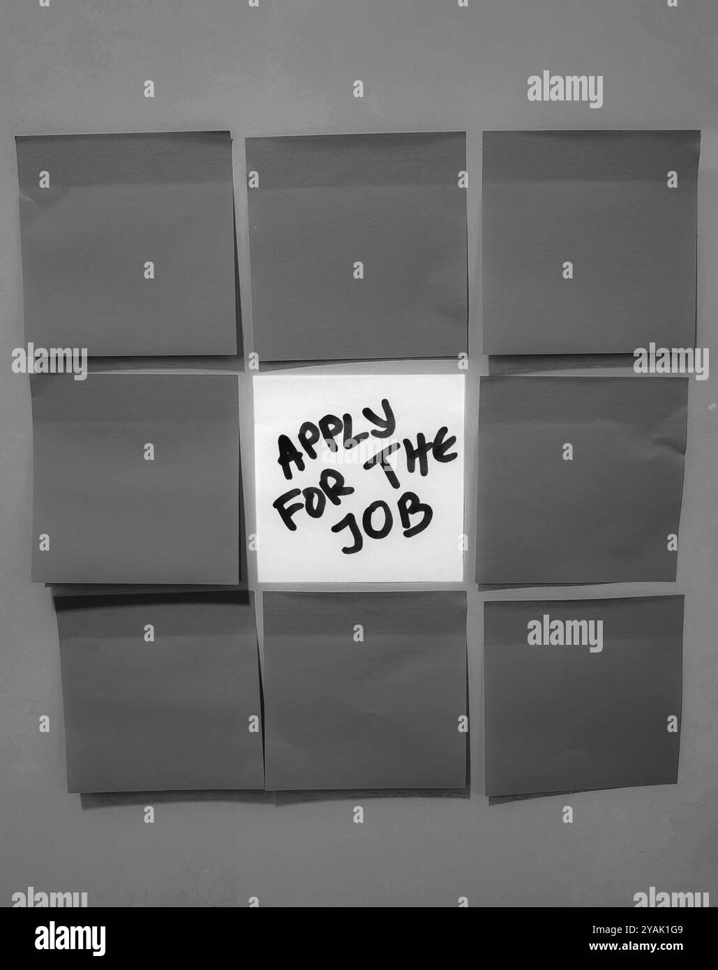 Career Shift. Sticky Notes Surrounding a white center Note with Job ...