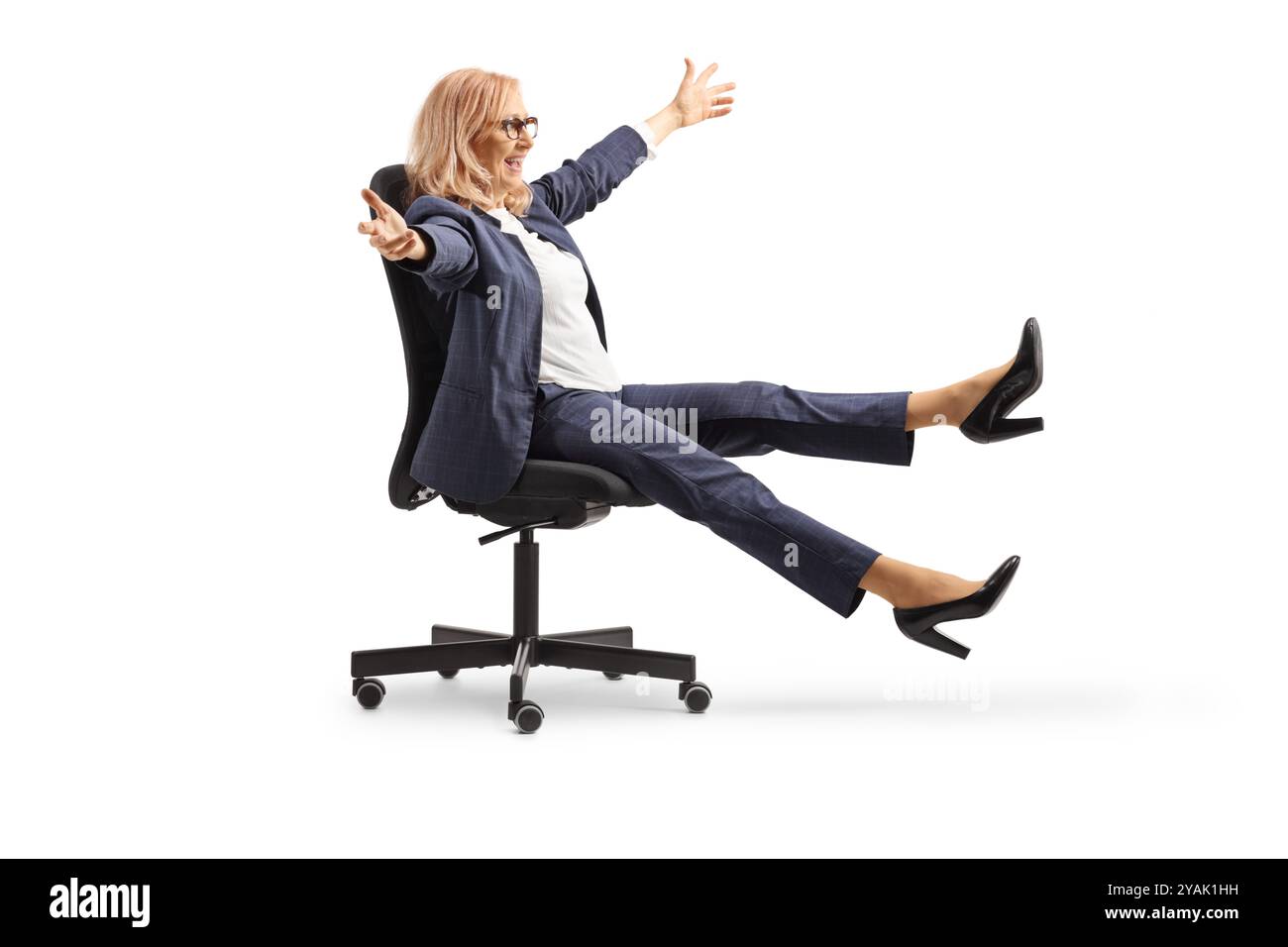 Person spinning an office chair hi-res stock photography and images - Alamy