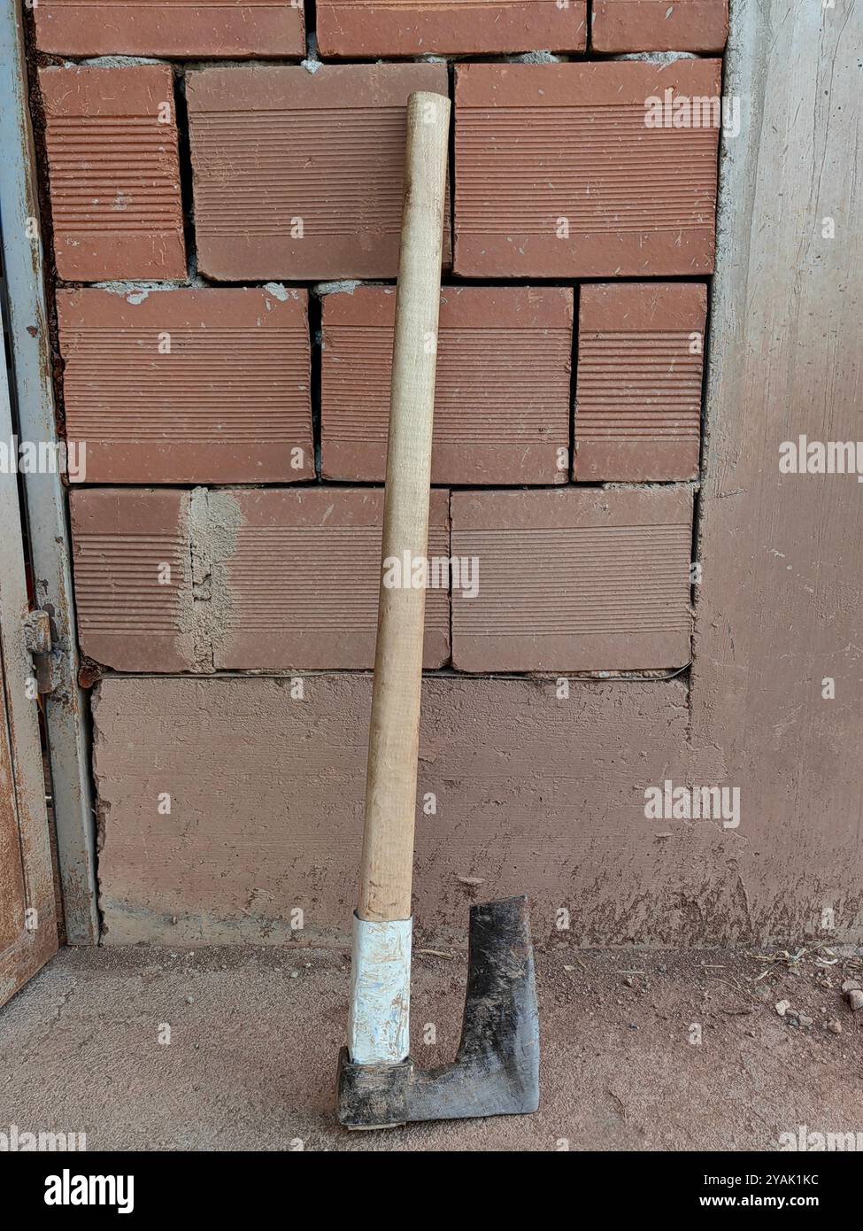 Handmade Axe Against Rustic Brick Wall: A Tool for Chopping Wood Stock ...