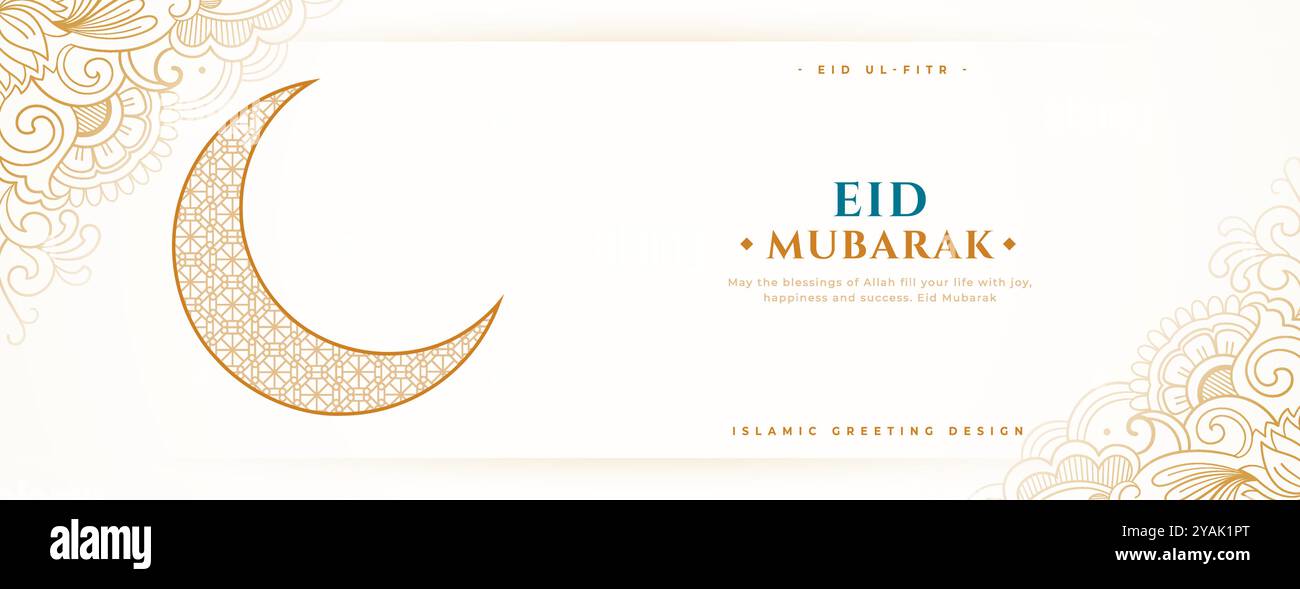 eid mubarak eve wishes banner with half moon design vector Stock Vector ...
