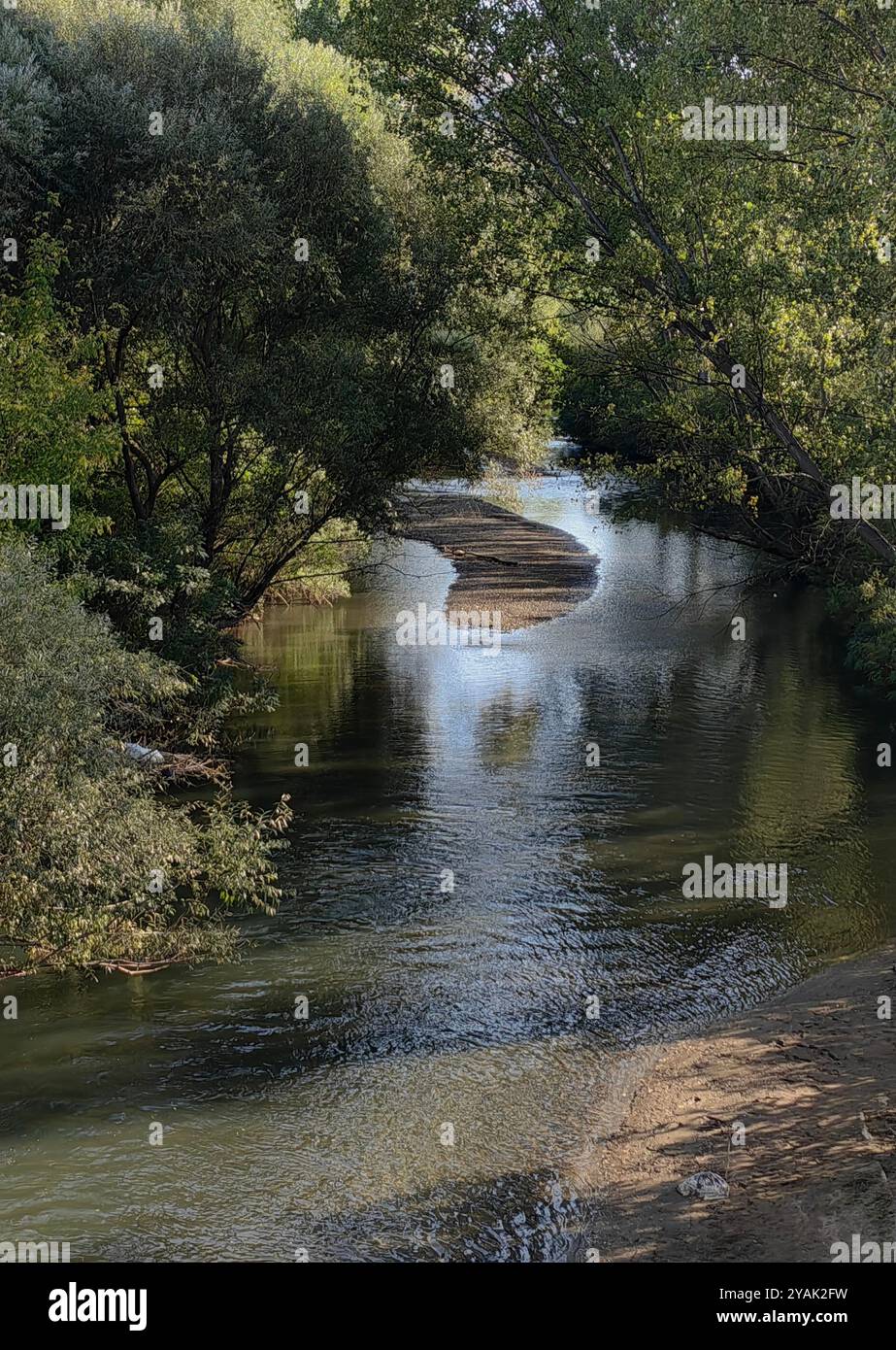 Framed Serenity. Glowing reflection, in the river Stock Photo - Alamy