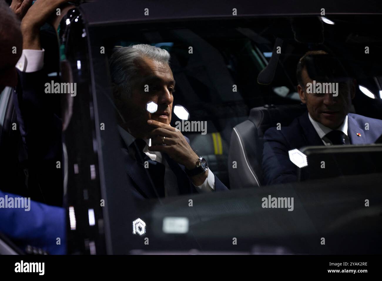 Paris, France. 14th Oct, 2024. French President Emmanuel Macron and ...