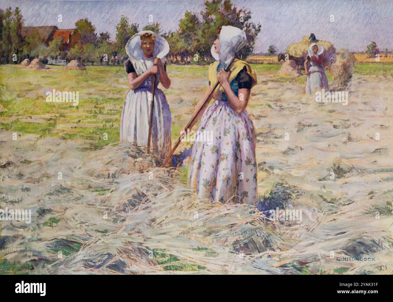 George Hitchcock. Dutch girls, rotating hay. George Hitchcock (1850 ...