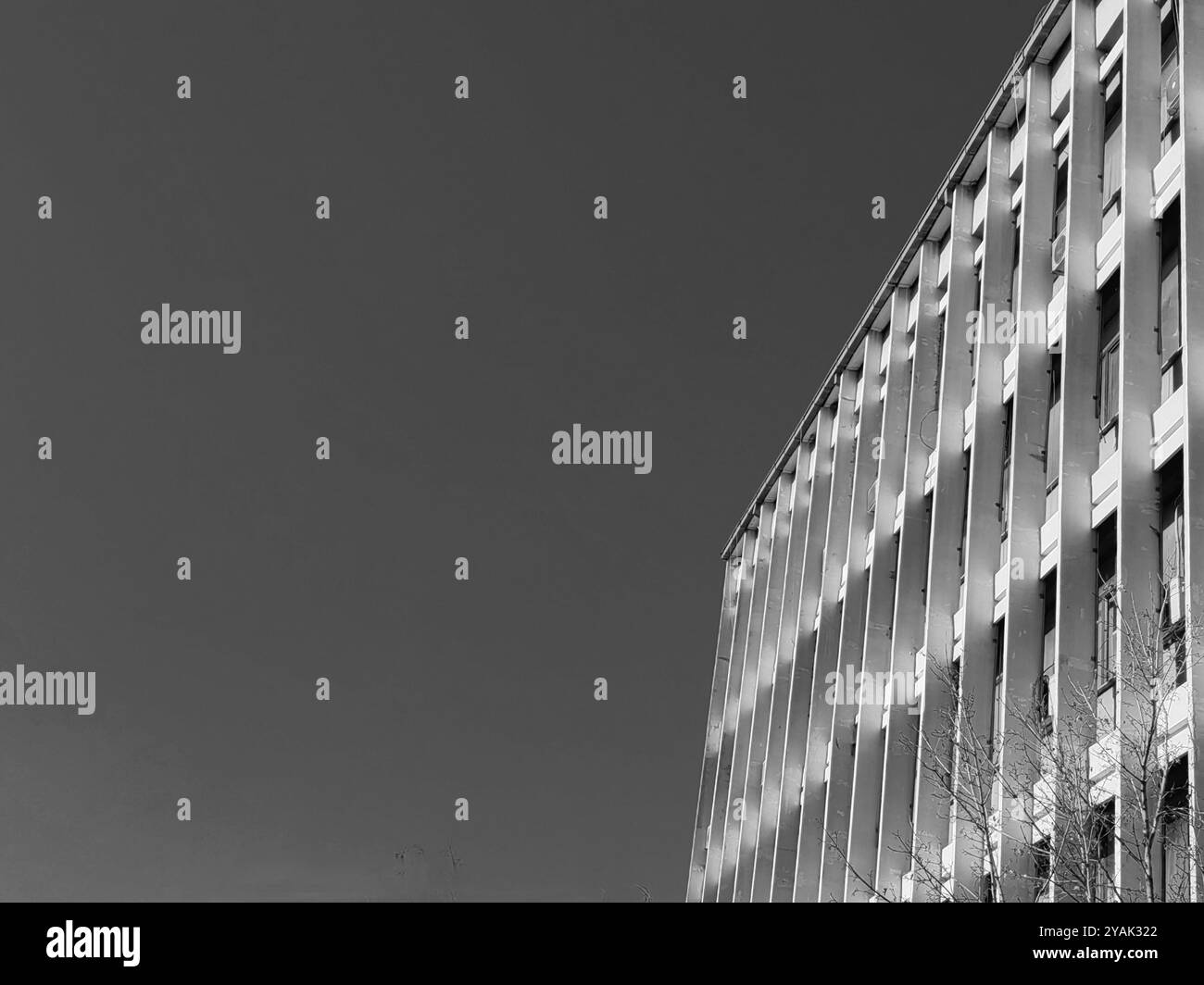 Architectural Simplicity: Minimalist Building Form Against a Clear Sky ...