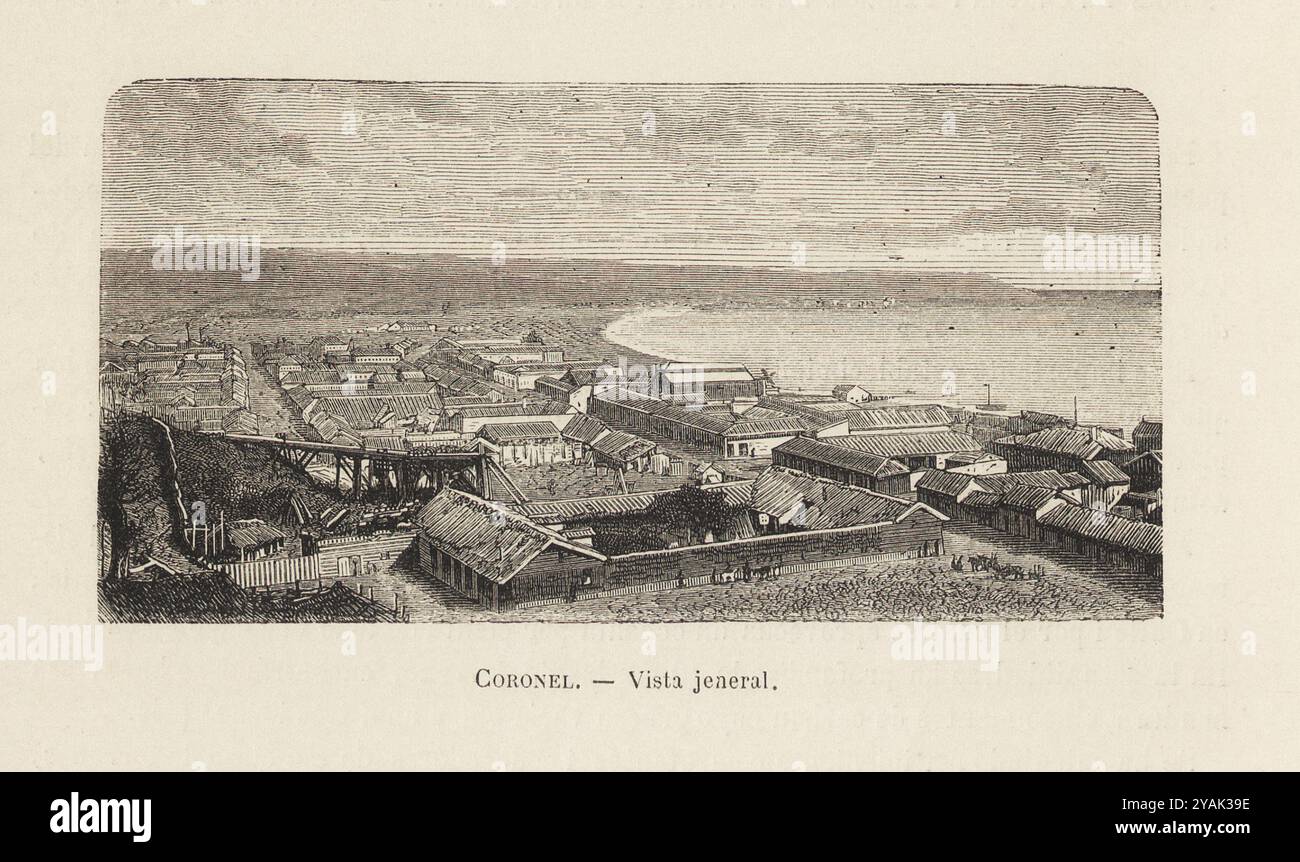 Coronel of the 19th century. Vintage illustration of general view of ...