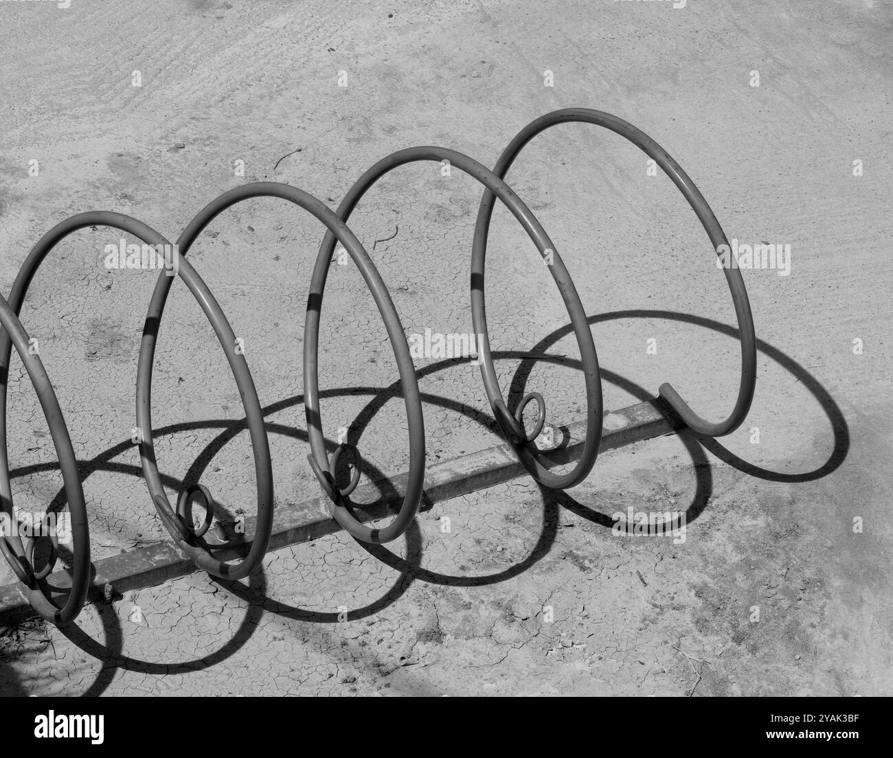 Innovative spiral metal parking zone for bicycle storage. Efficient and ...