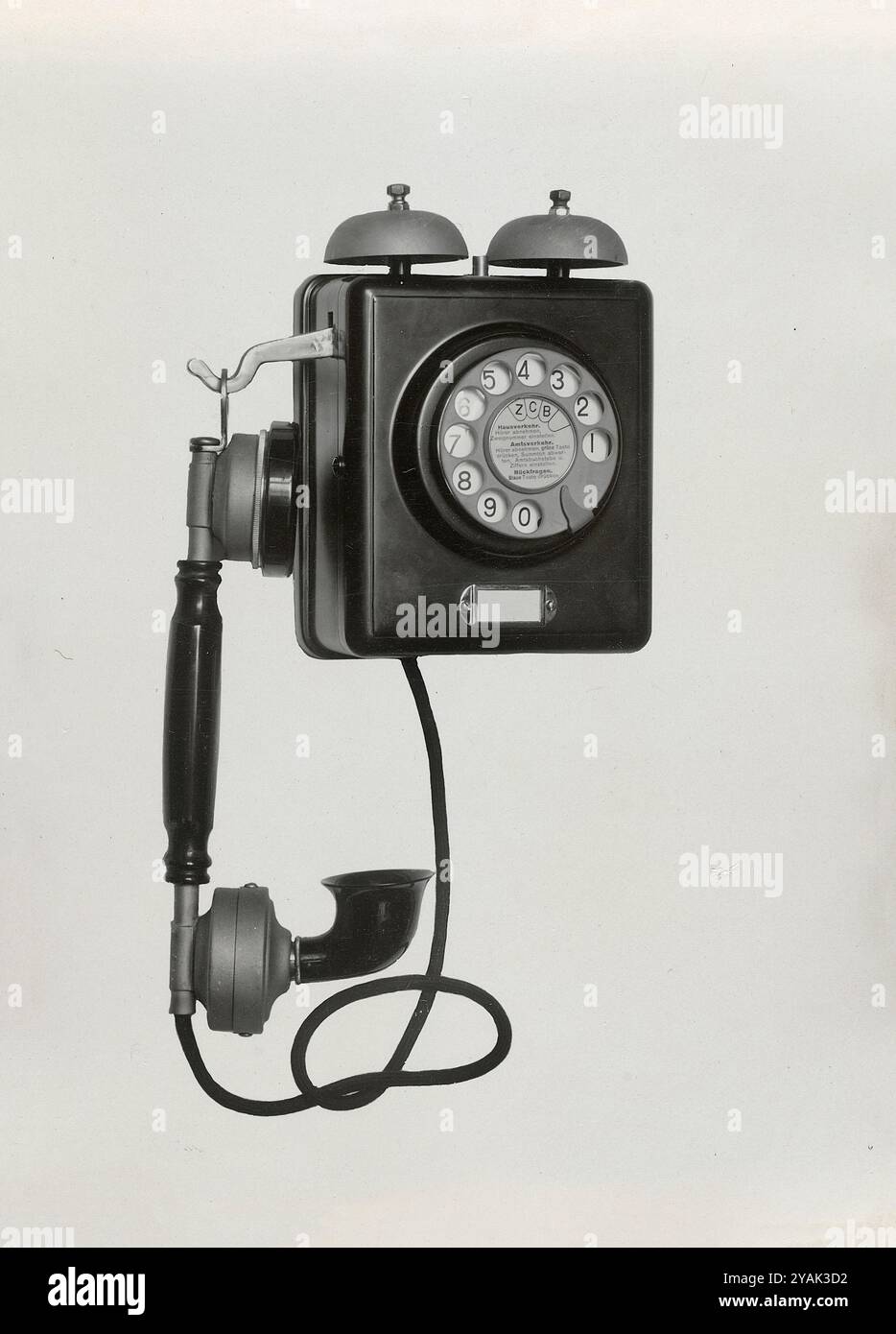 Vintage Swiss telephone. Automatic wall station, model 1927 (Gfeller ...