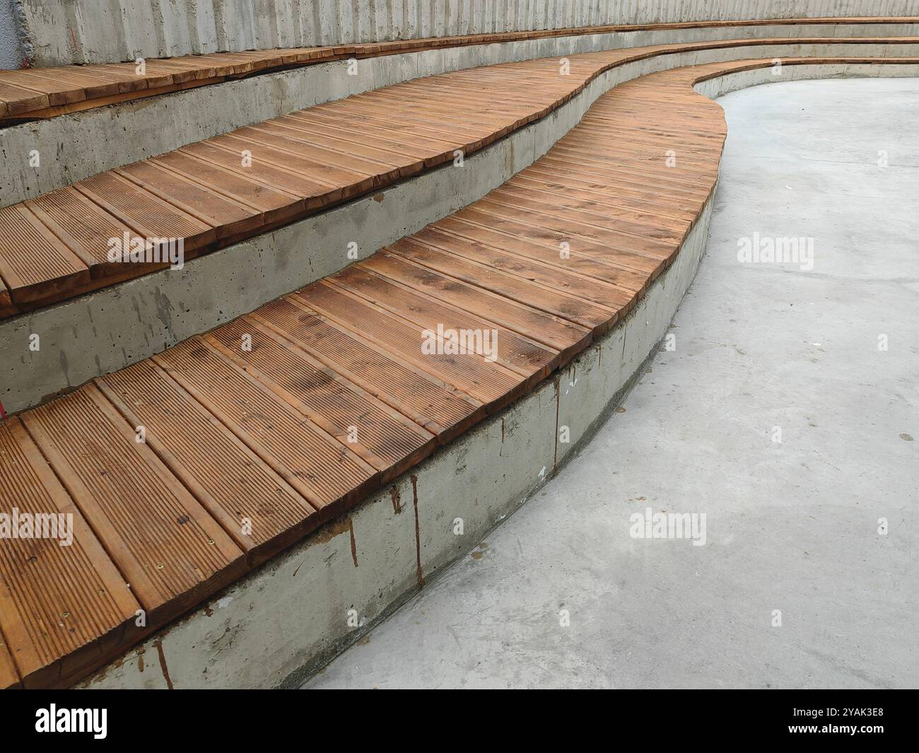 Elegance in Architecture. Curved Brown Concrete Staircase Design Stock ...