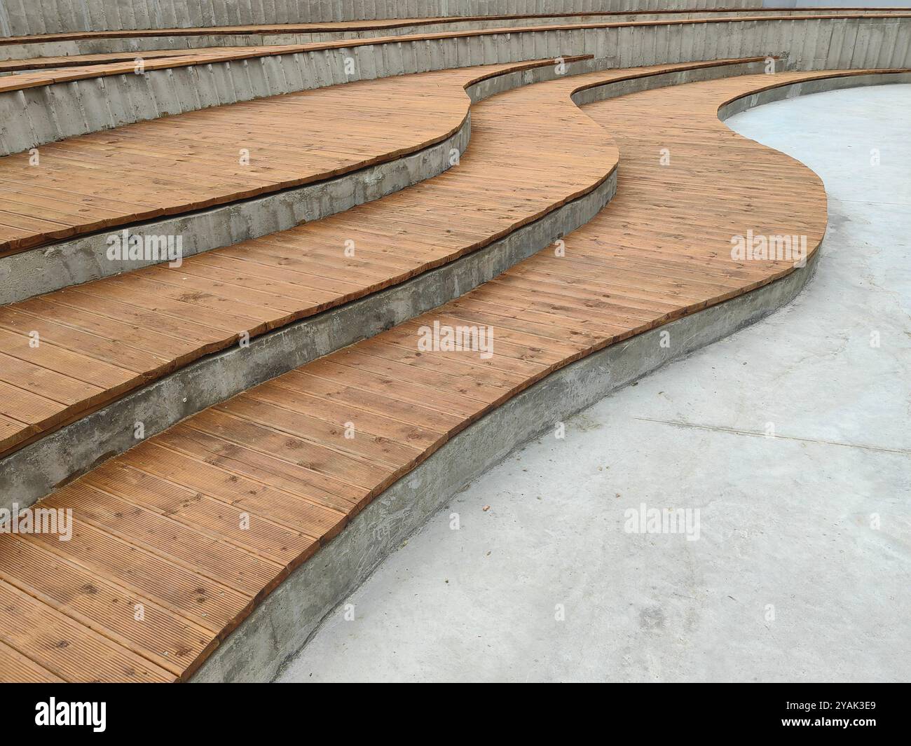 Elegance in Architecture. Curved Brown Concrete Staircase Design Stock ...