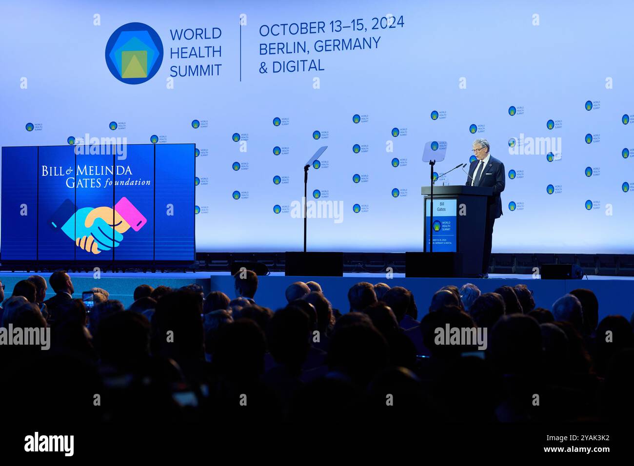 Berlin, Germany. 14th Oct, 2024. Bill Gates, founder of the Gates ...