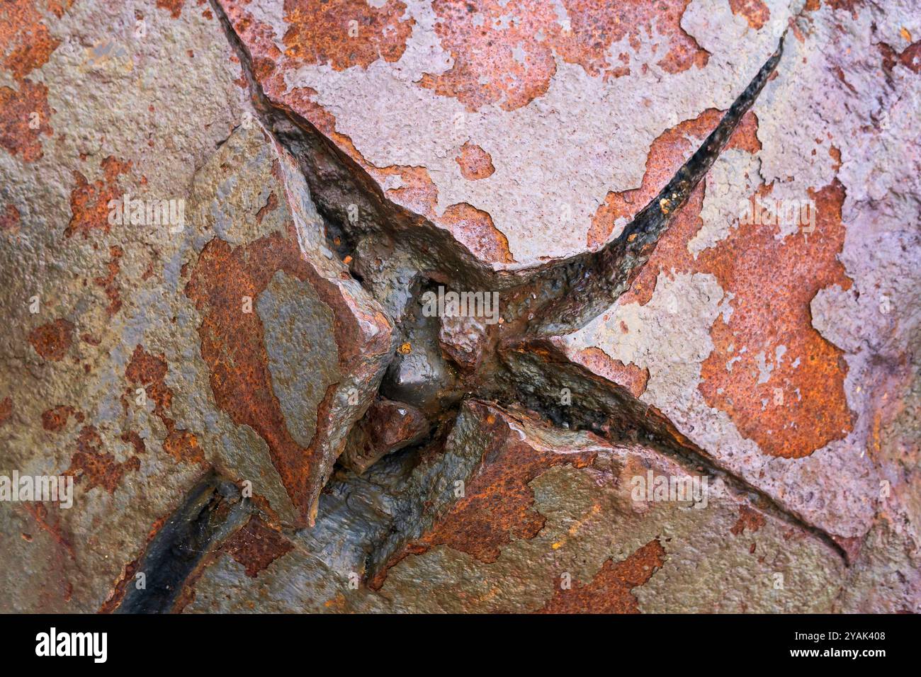 military background: rusty armor plate penetrated by solid-shot armor ...