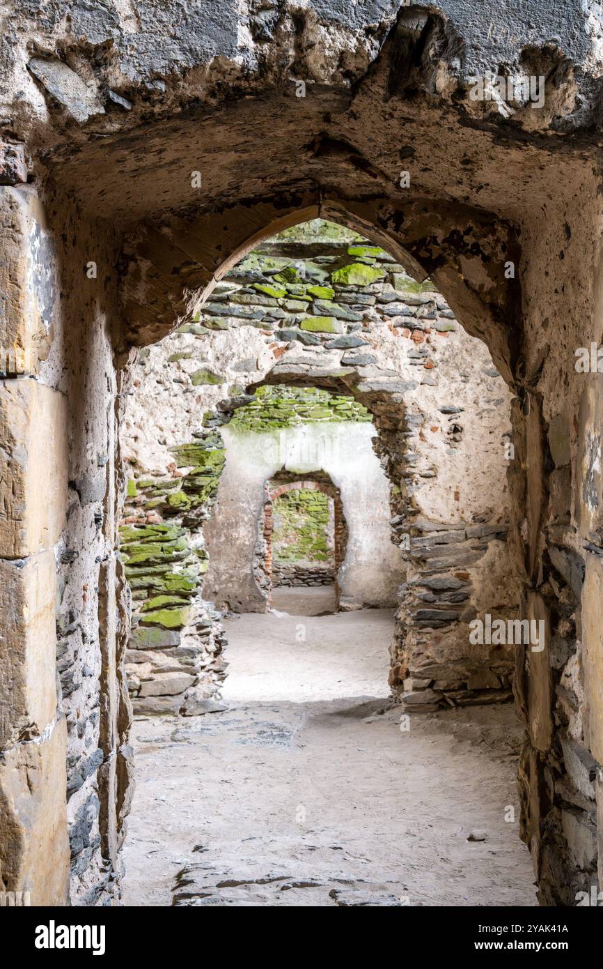 Nestled in Czechia, the Bezdez Castle ruins reveal ancient stone walls ...