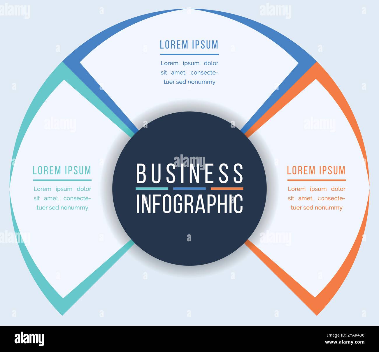 Circle Infographic design 3 steps, objects, elements or options ...