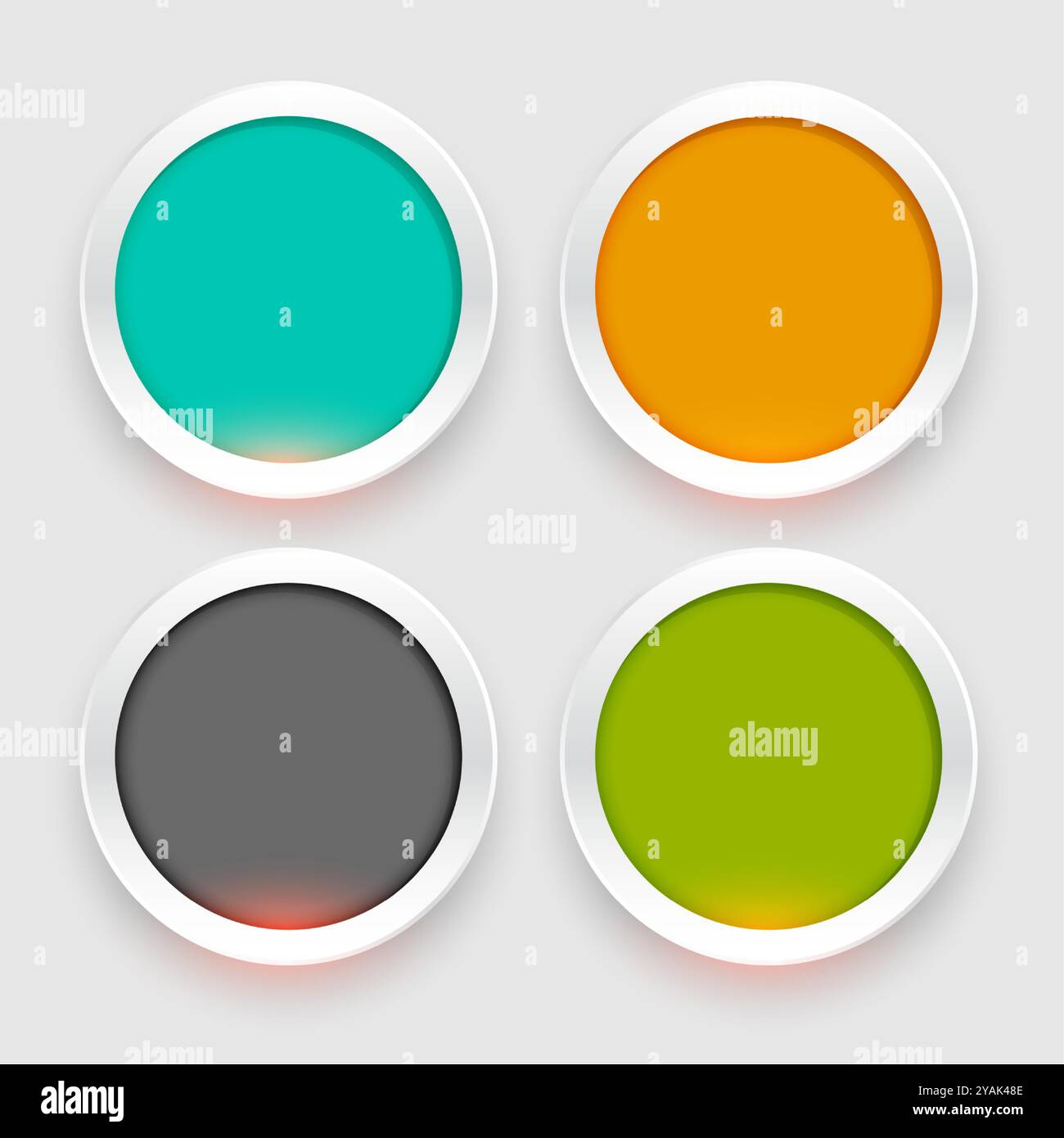 3d style colorful round button in set vector Stock Vector Image & Art ...